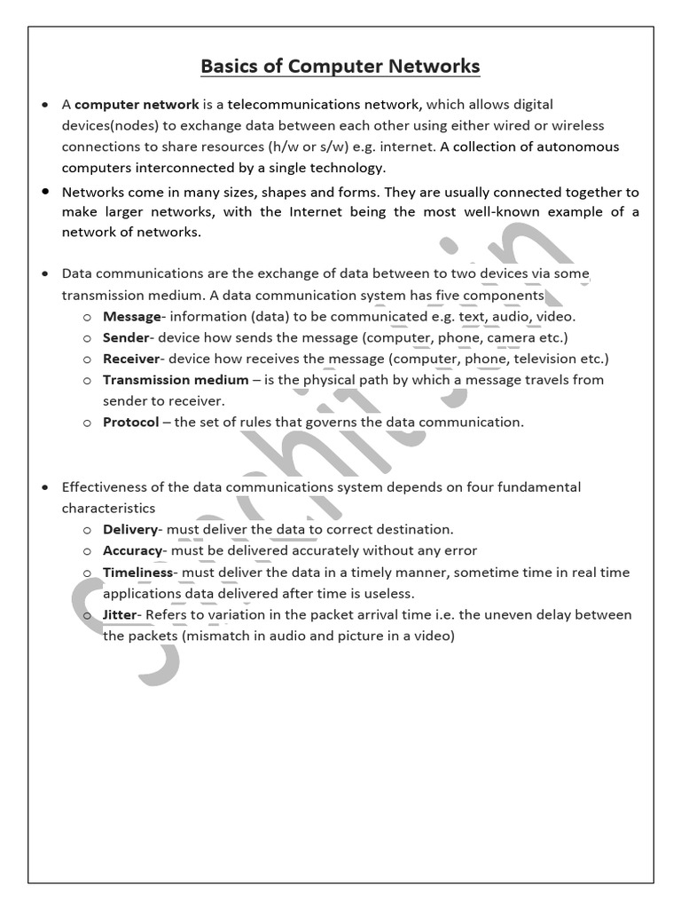 1 - Introduction to Computer Networks with key | PDF | Network Topology | Osi Model