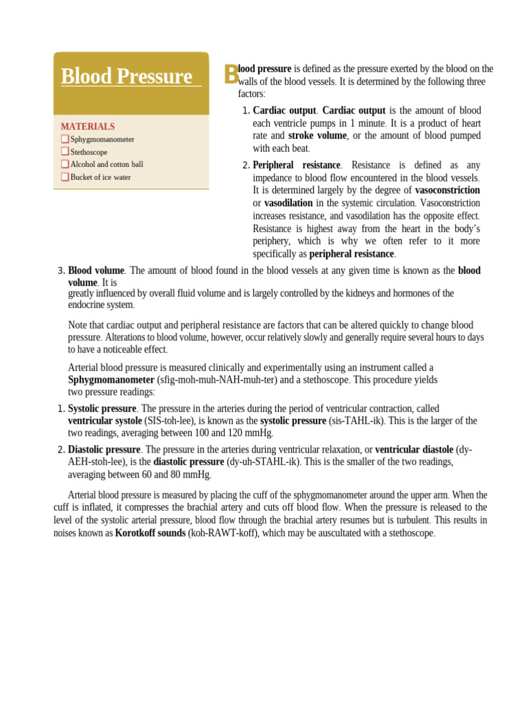 BP | PDF | Blood Pressure | Circulatory System