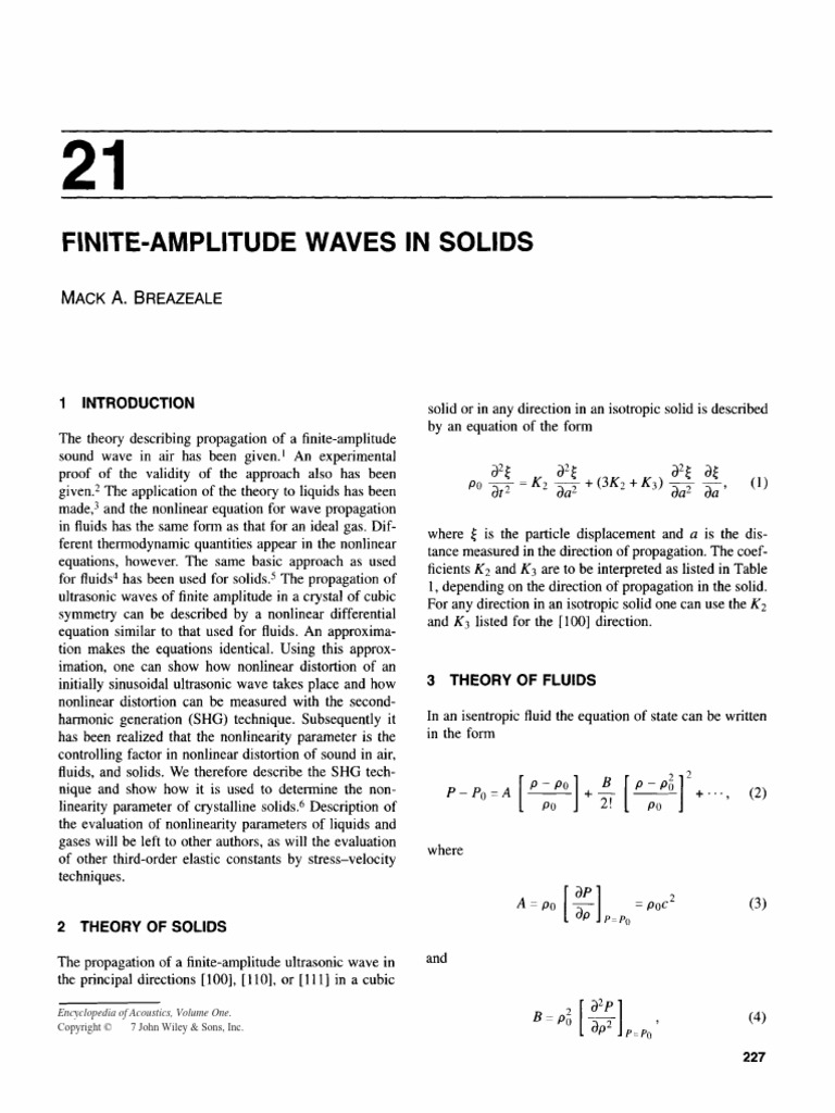Finite-Amplitude Waves in Solids | PDF