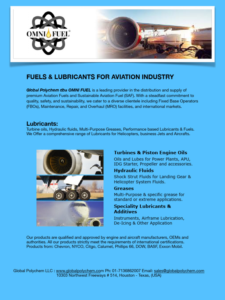 Aviation Fuels and Lubricants Solutions | PDF | Jet Fuel | Lubricant