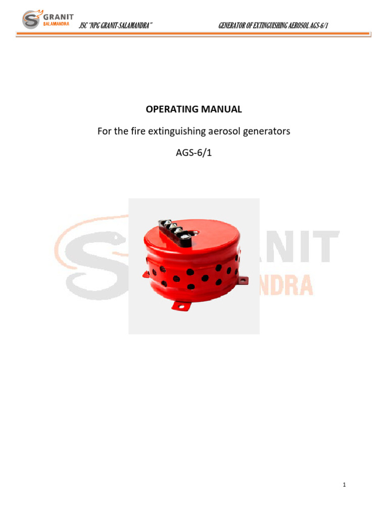 AGS-6/1 Fire Extinguishing Manual | PDF | Insulator (Electricity) | Fires