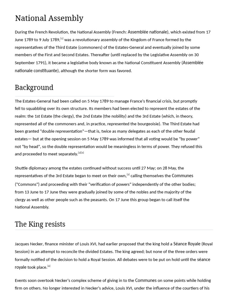 National Assembly (French Revolution) - Wikipedia | PDF | Government ...