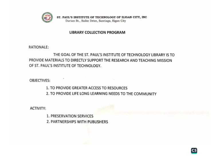 E.33. Library Collection Program | PDF