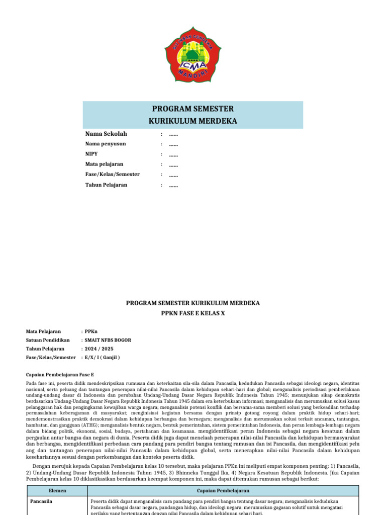 Contoh Promes Sdit Ikm 2025 | PDF