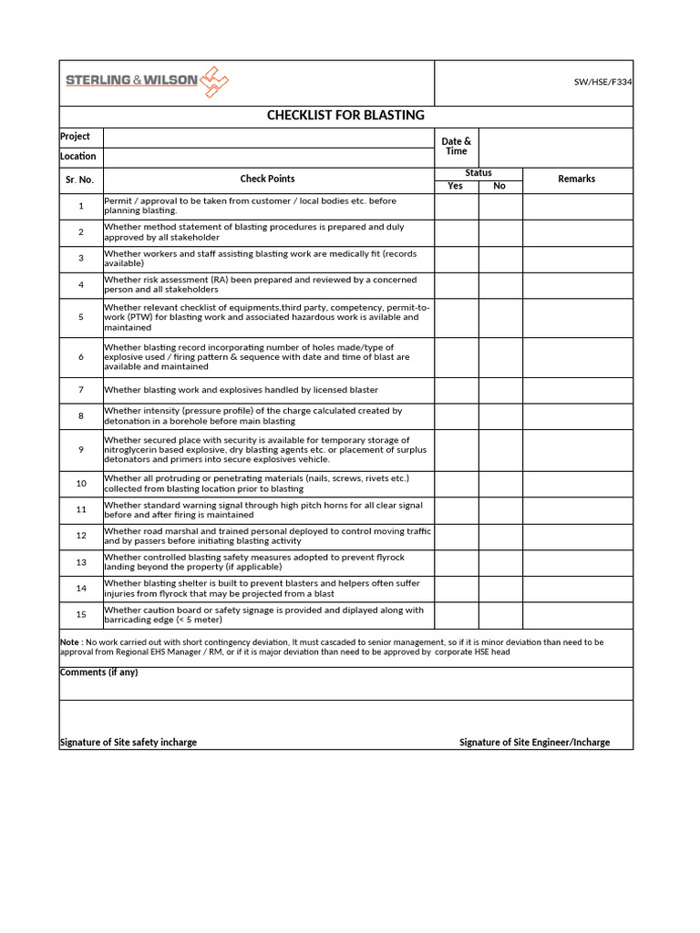 BLASTING WORK | PDF | Hazards | Occupational Safety And Health