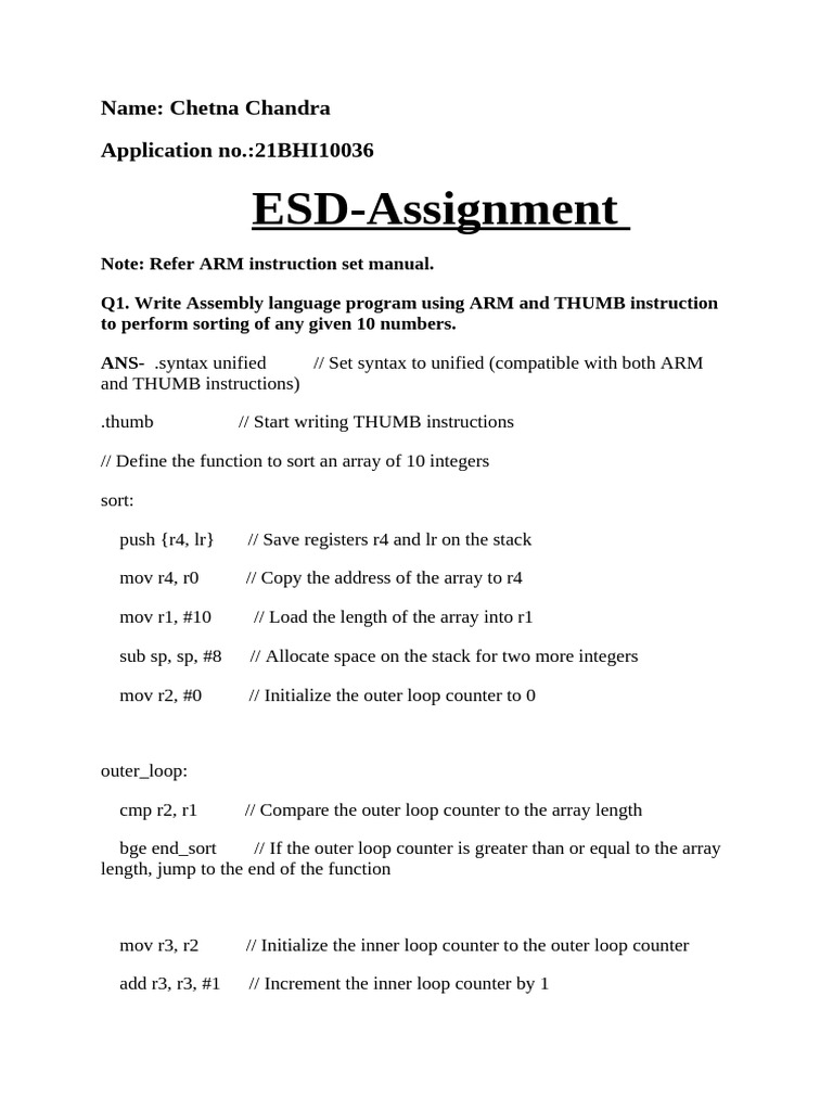 ESD assignment | PDF | String (Computer Science) | Assembly Language