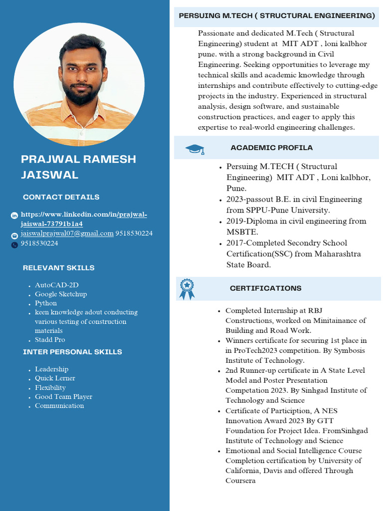 Prajwal Jaiswal CV 2 | PDF | Engineering