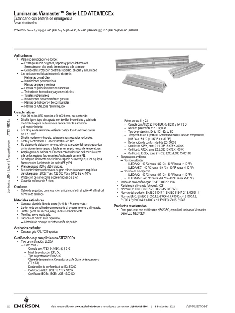 Catalogo Luminarias Viamaster Serie Led Atex Iecex Appleton 2024 Es ...