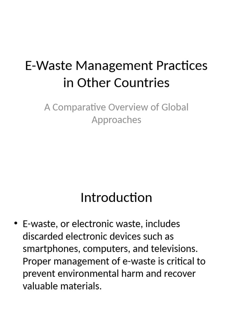 E-Waste Management Practices | PDF
