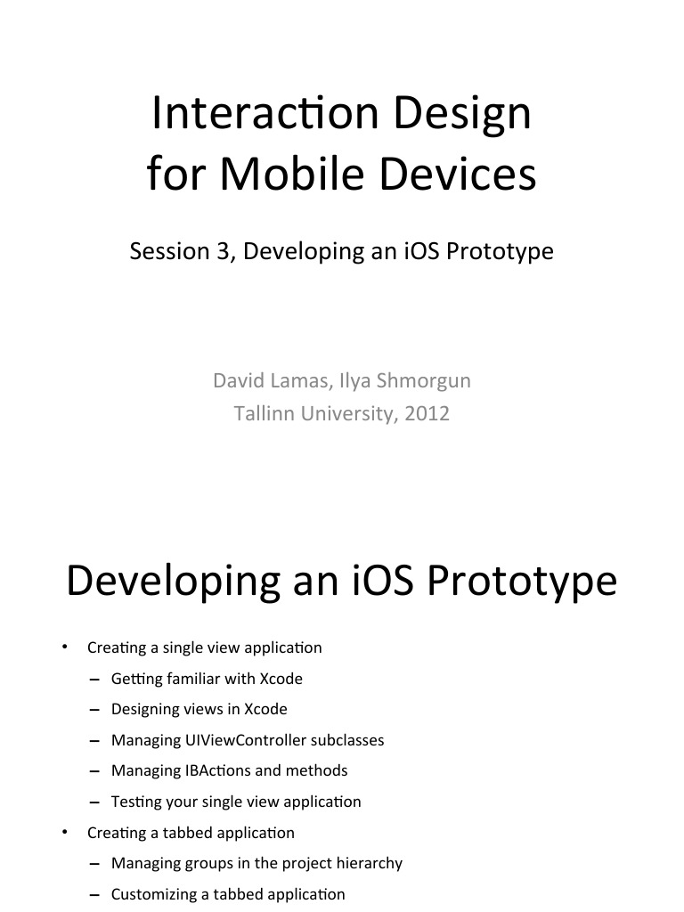 Session3 Developing An Ios Prototype | PDF | Xcode | Icon (Computing)