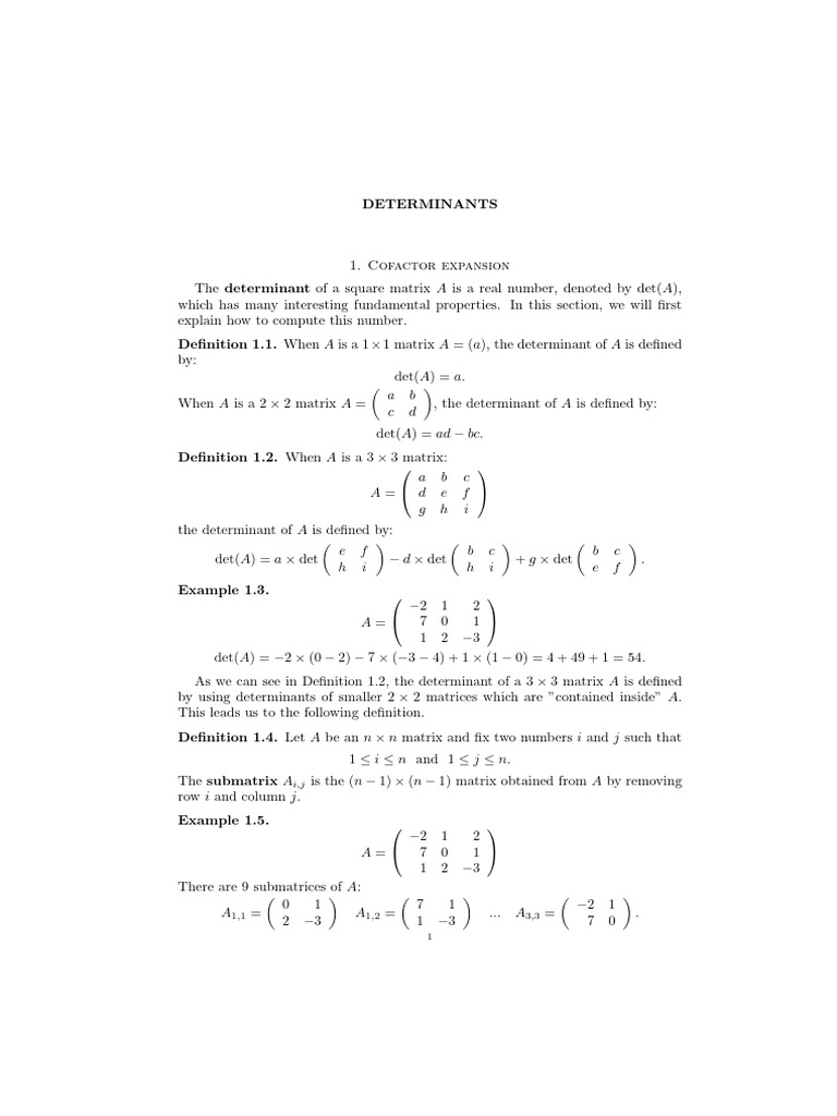 lesson5 | PDF | Determinant | Matrix (Mathematics)
