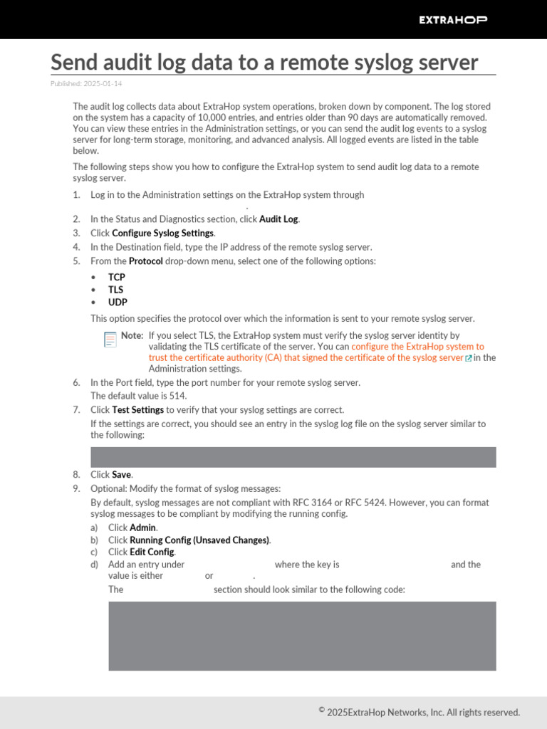 audit-log | PDF | Port (Computer Networking) | Transport Layer Security