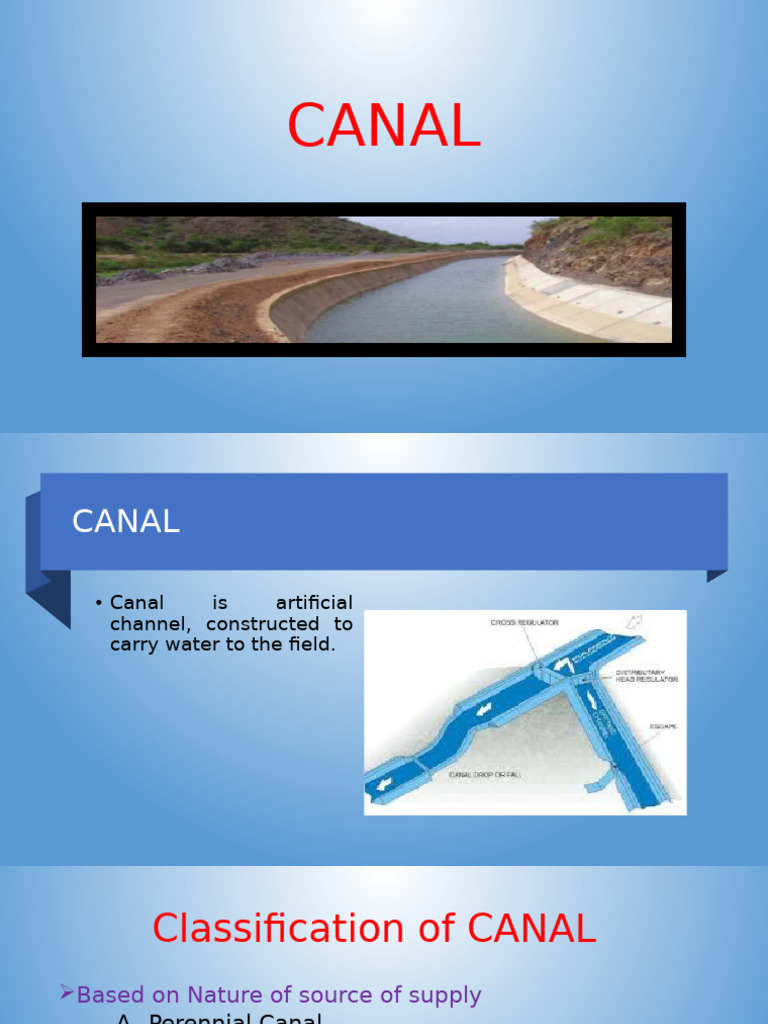Types and Classifications of Canals | PDF | Drainage Basin | Canal