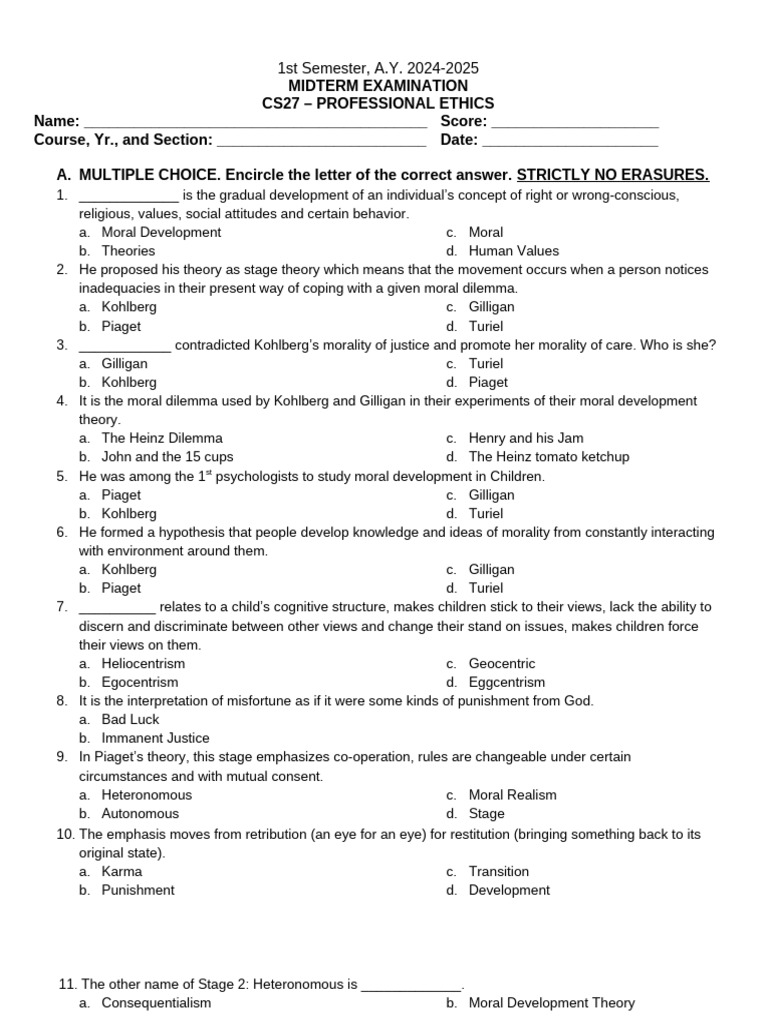 Professional Ethics Midterm | PDF | Morality | Cognition