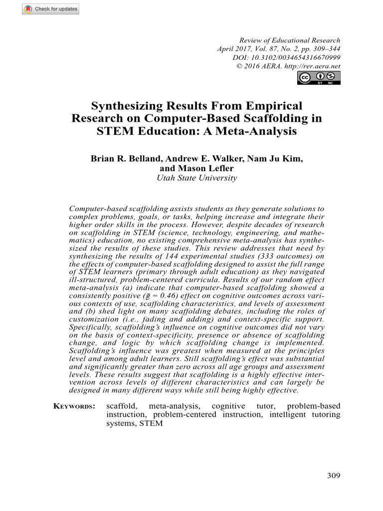 Review of Educational Research | PDF | Metacognition | Meta Analysis
