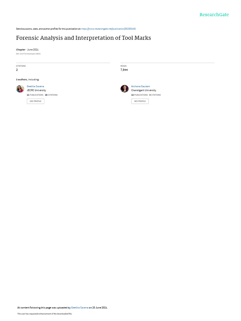 Forensic Analysis Interpretation of Tool Marks | PDF | Forensic Science ...