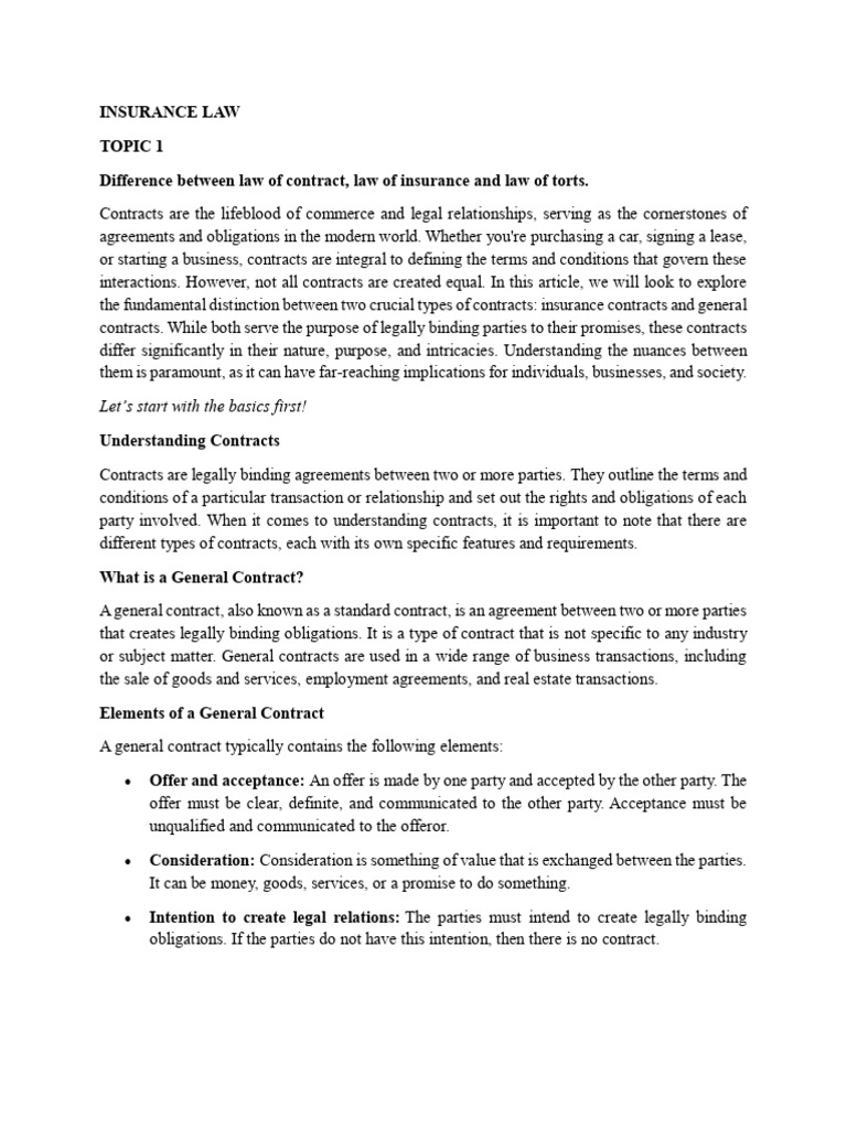 INSURANCE ASSIGNMENT (1) | PDF | Tort | Insurance