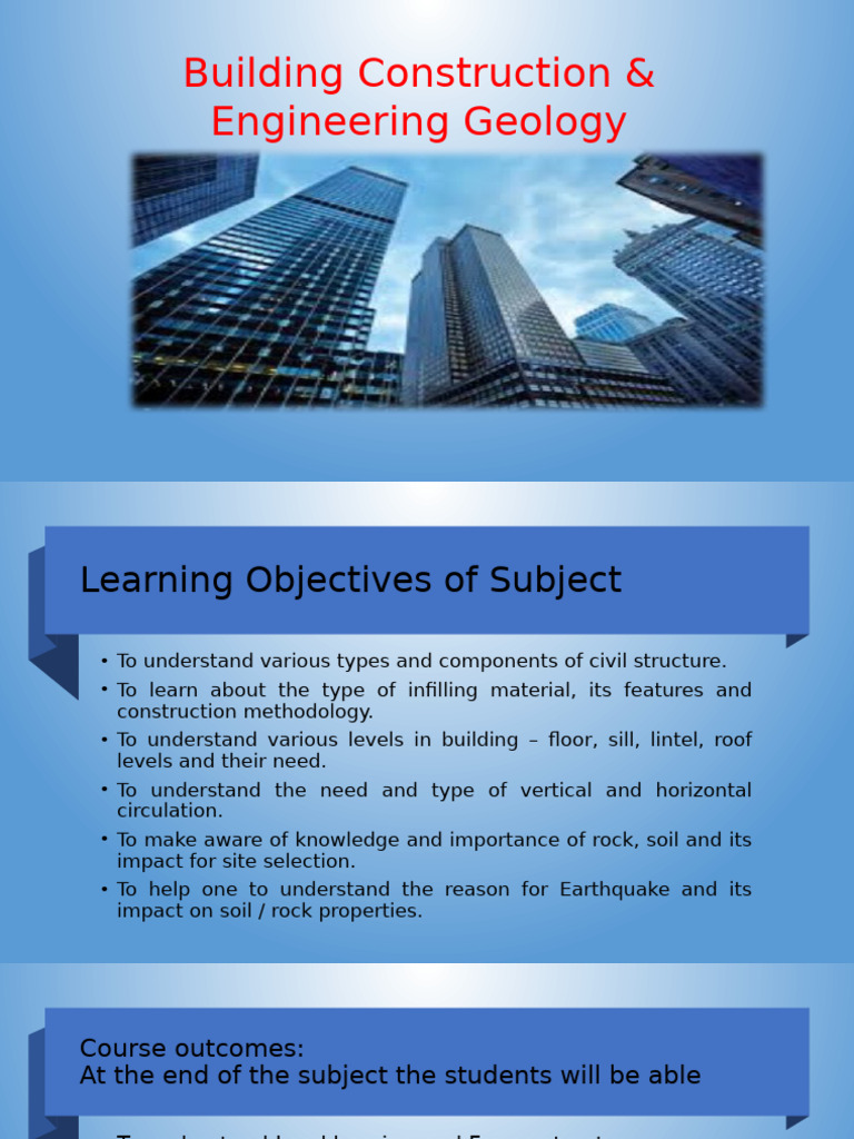 Introduction to basics of Building Construction | PDF | Framing ...