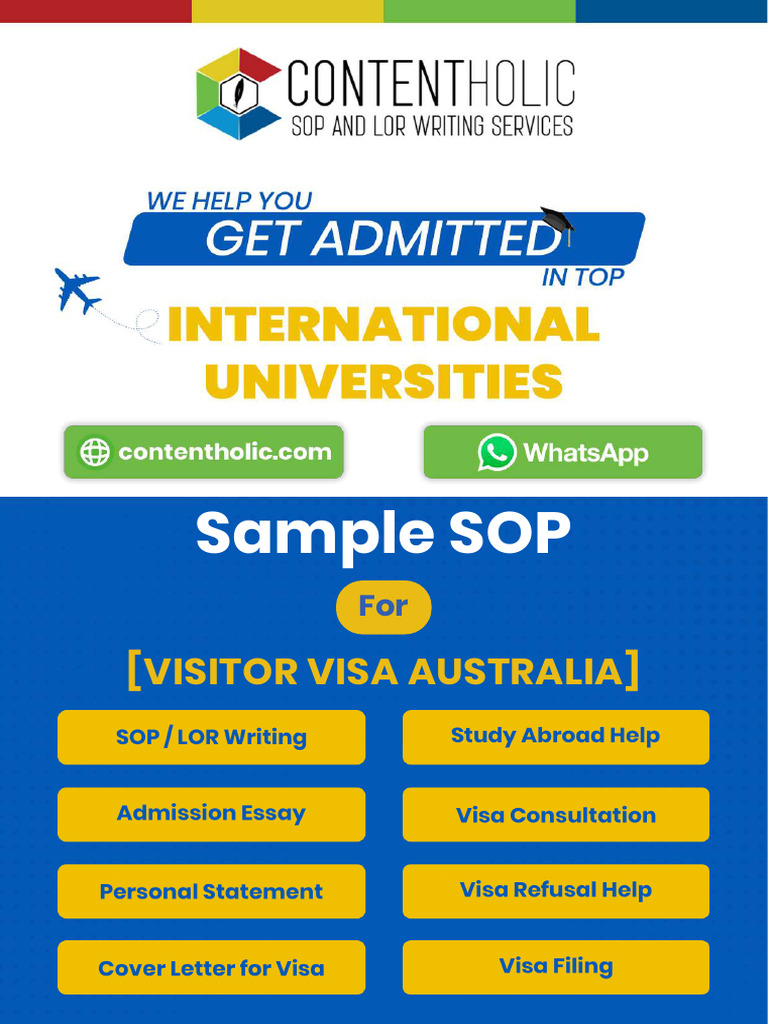 Sample SOP for Australia Visitor Visa | PDF | Travel Visa | Immigration Law