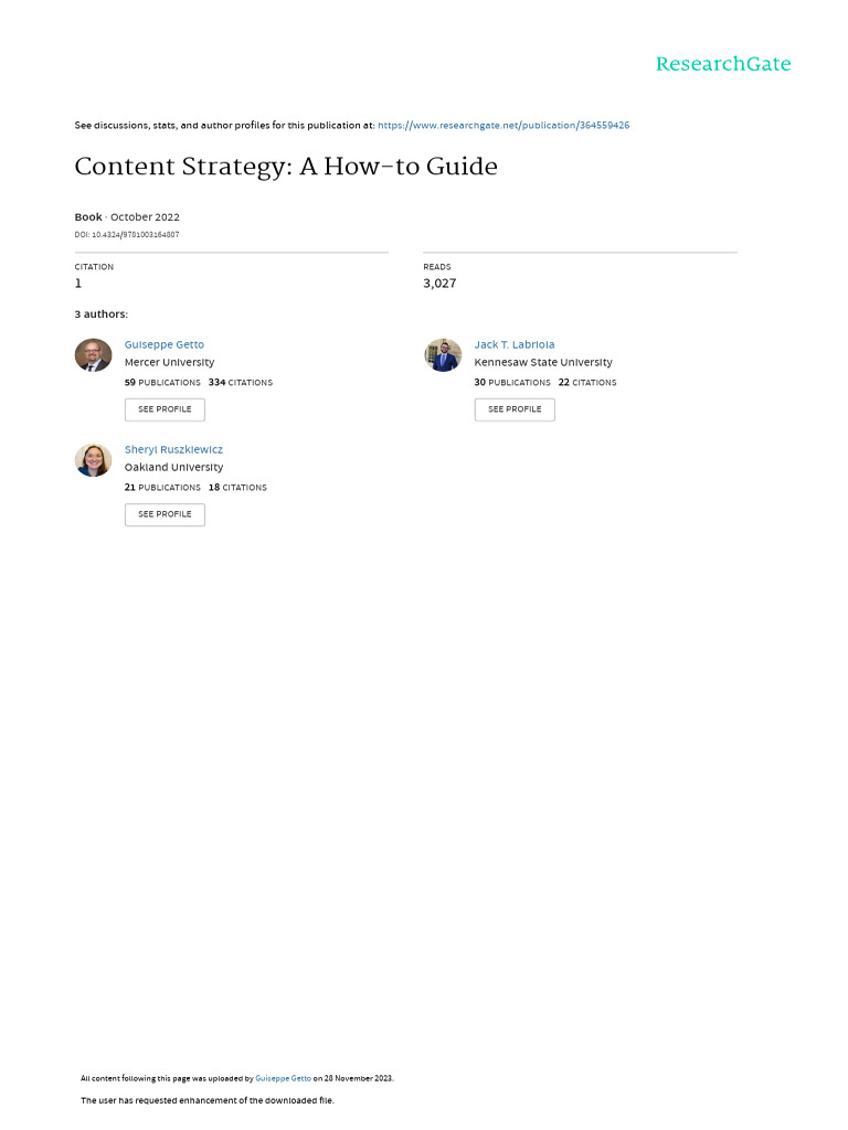 Content Strategy a How-To Guide | PDF | Human Communication