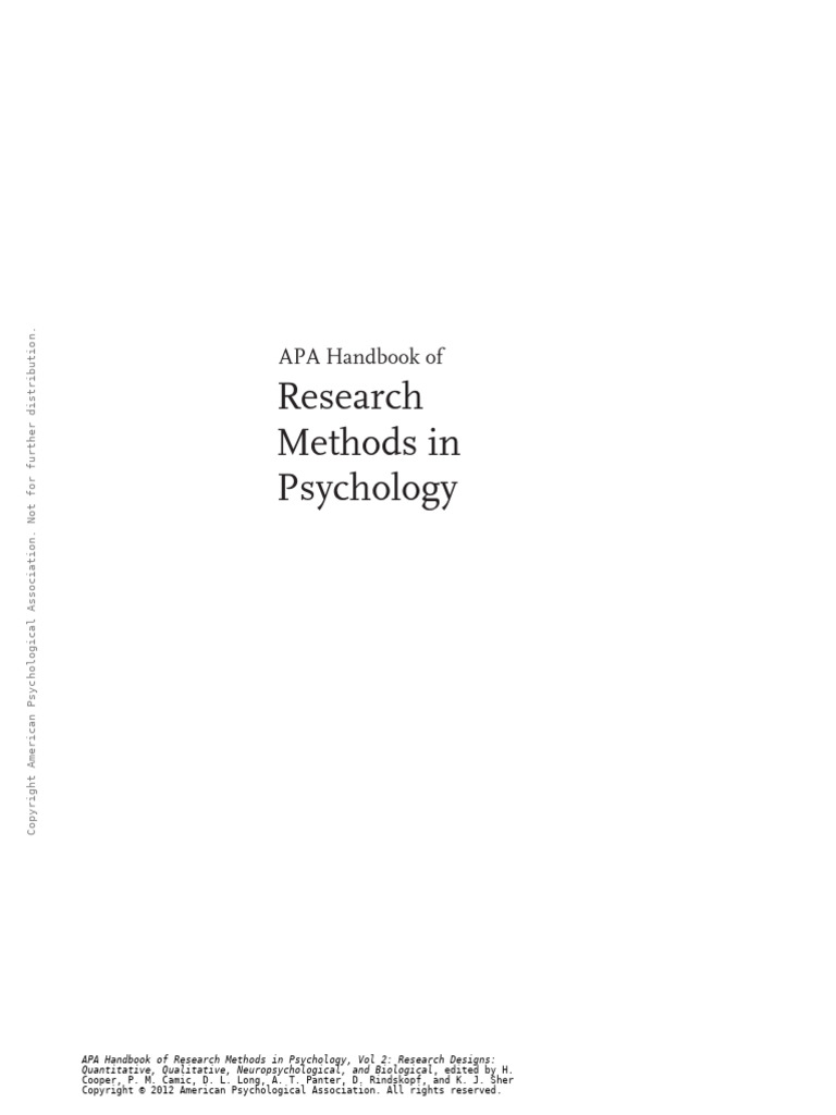 Research Methods in Psychology | PDF | Qualitative Research ...
