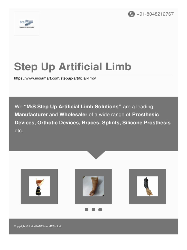 Step Up Artificial Limb (1) | PDF | Prosthesis | Biomedical Engineering