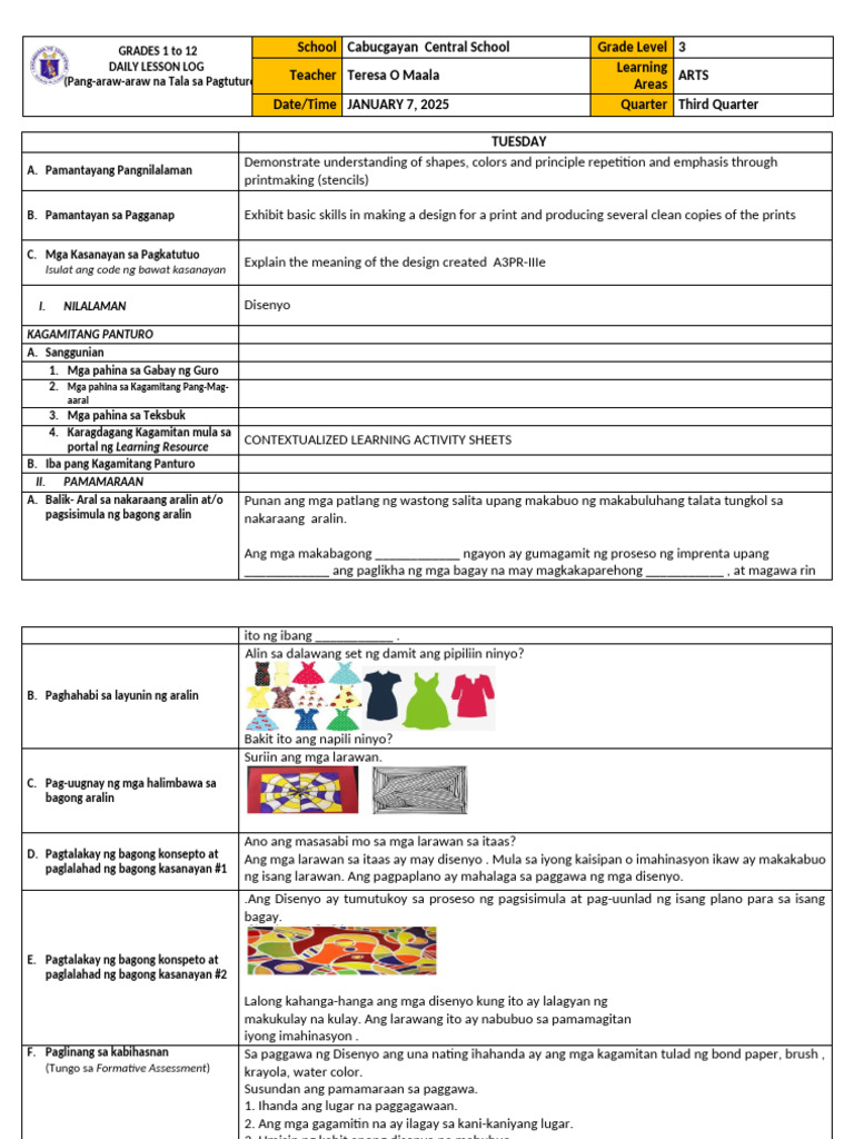 MAPEH-DLL-Q3-W5-DAY-2 | PDF