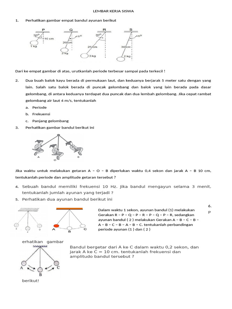 LEMBAR KERJA SISWA 8B Getaran Dan Gelombang | PDF