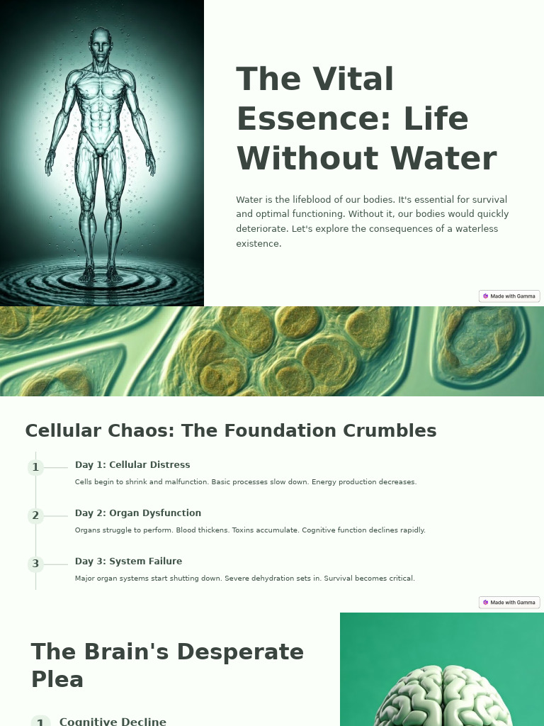 The Vital Essence Life Without Water | PDF | Dehydration | Nutrients