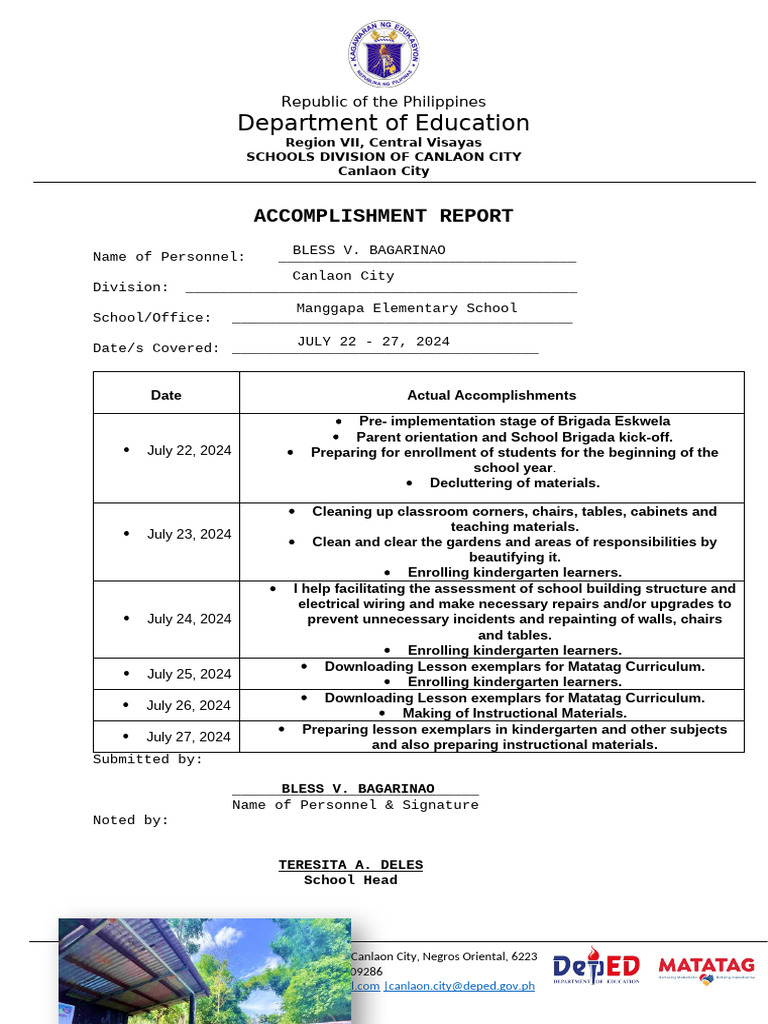 Accomplishment in Brigada 2024-2025 | PDF | Teaching | Education Theory