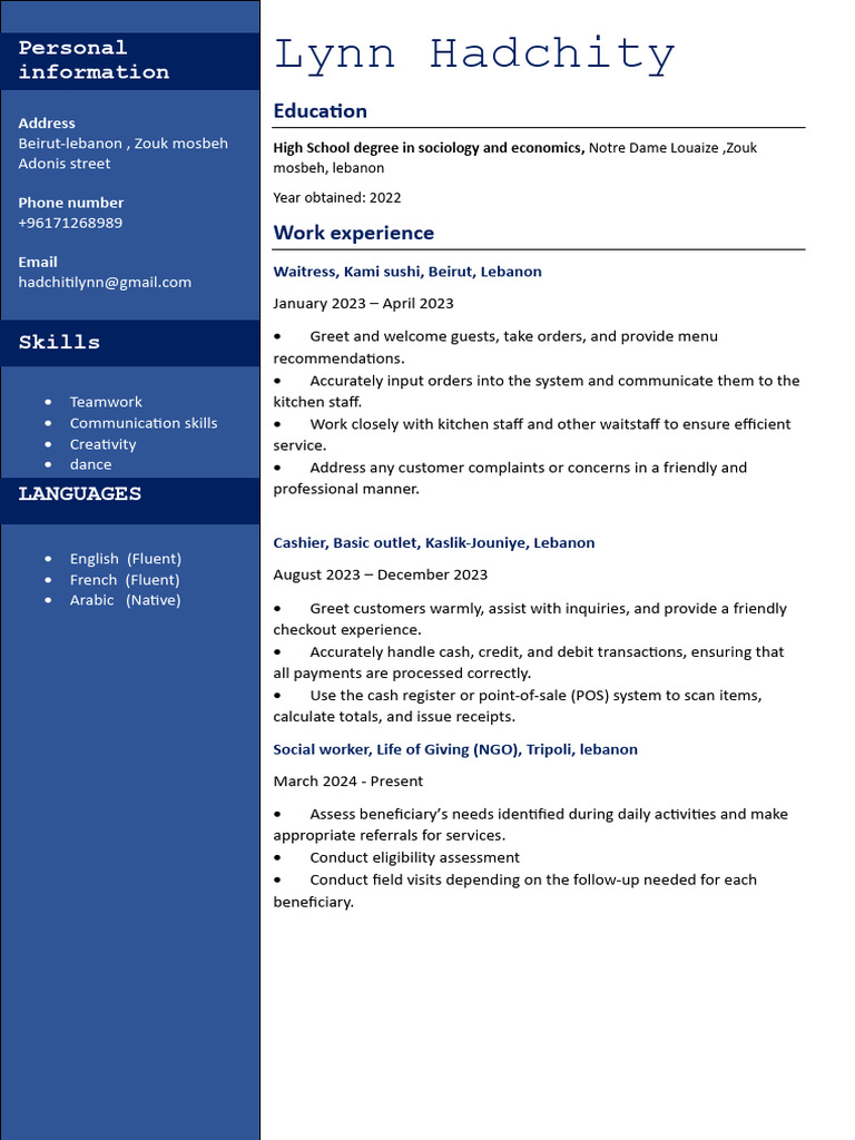 Leen Hadchity CV 2 | PDF