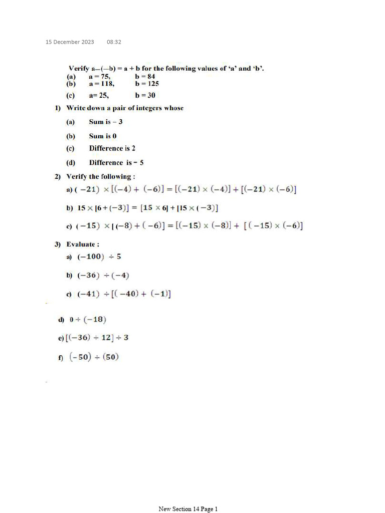 Integer Mixed Problems | PDF