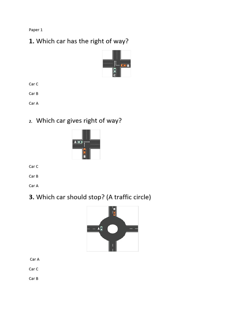 Right of Way and Traffic Signs Guide | PDF | Traffic | Intersection (Road)