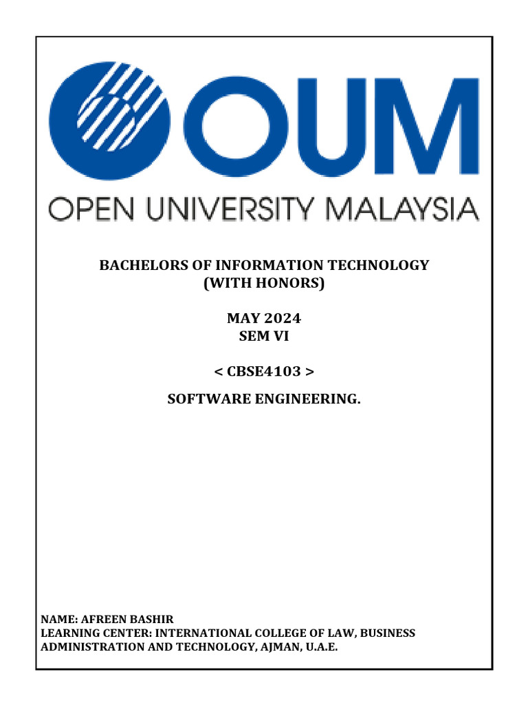 SOFTWARE ENGINEERING ASSIGNMENT (final) | PDF | Agile Software Development | Software ...