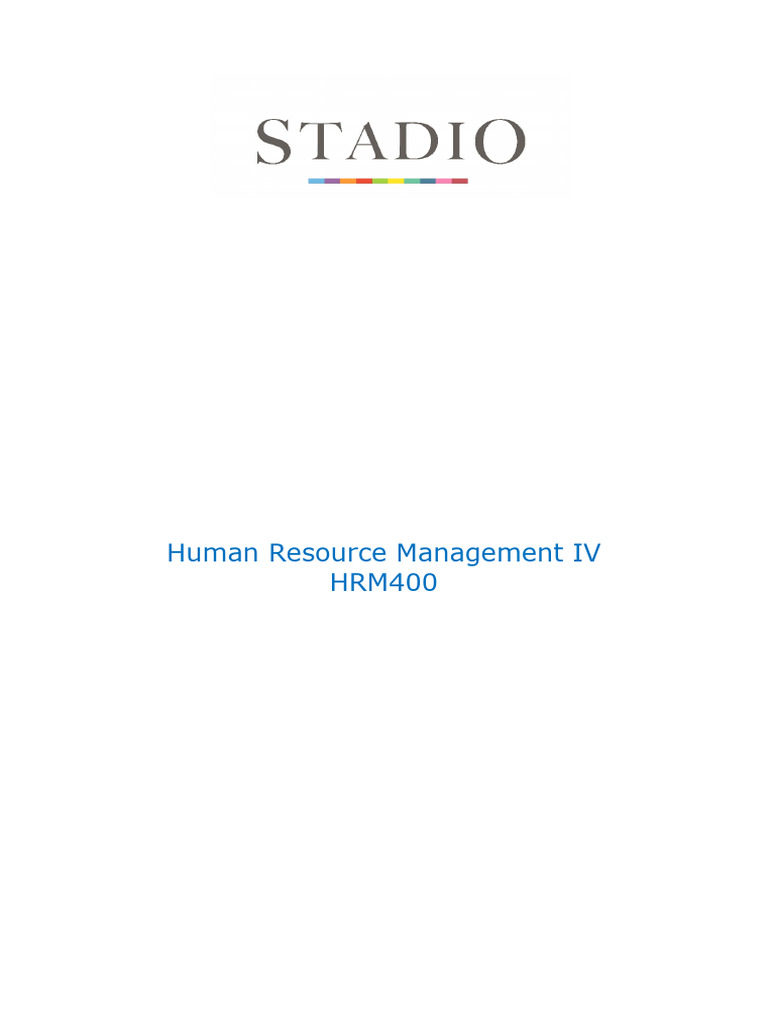 HRM400 2025 01 SG | PDF | Human Resource Management | Competitive Advantage