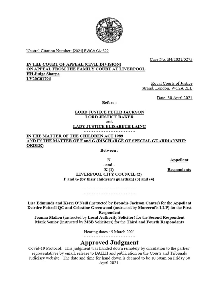 F-and-G-Discharge-of-SGO-judgment | PDF | Legal Guardian | Judgment (Law)