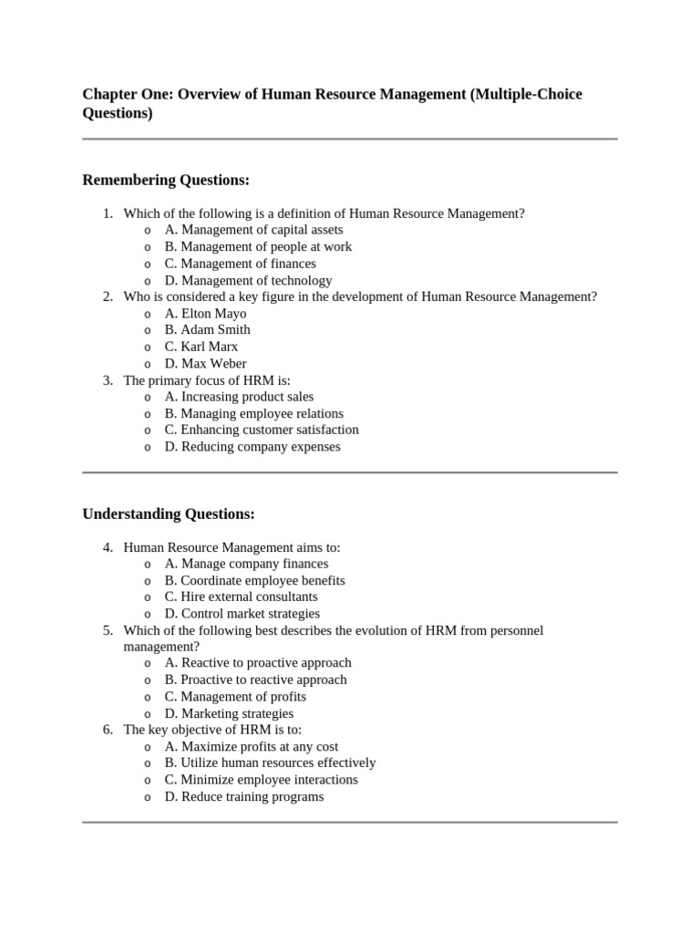 Hrm Questions | PDF | Cost Of Living | Human Resource Management