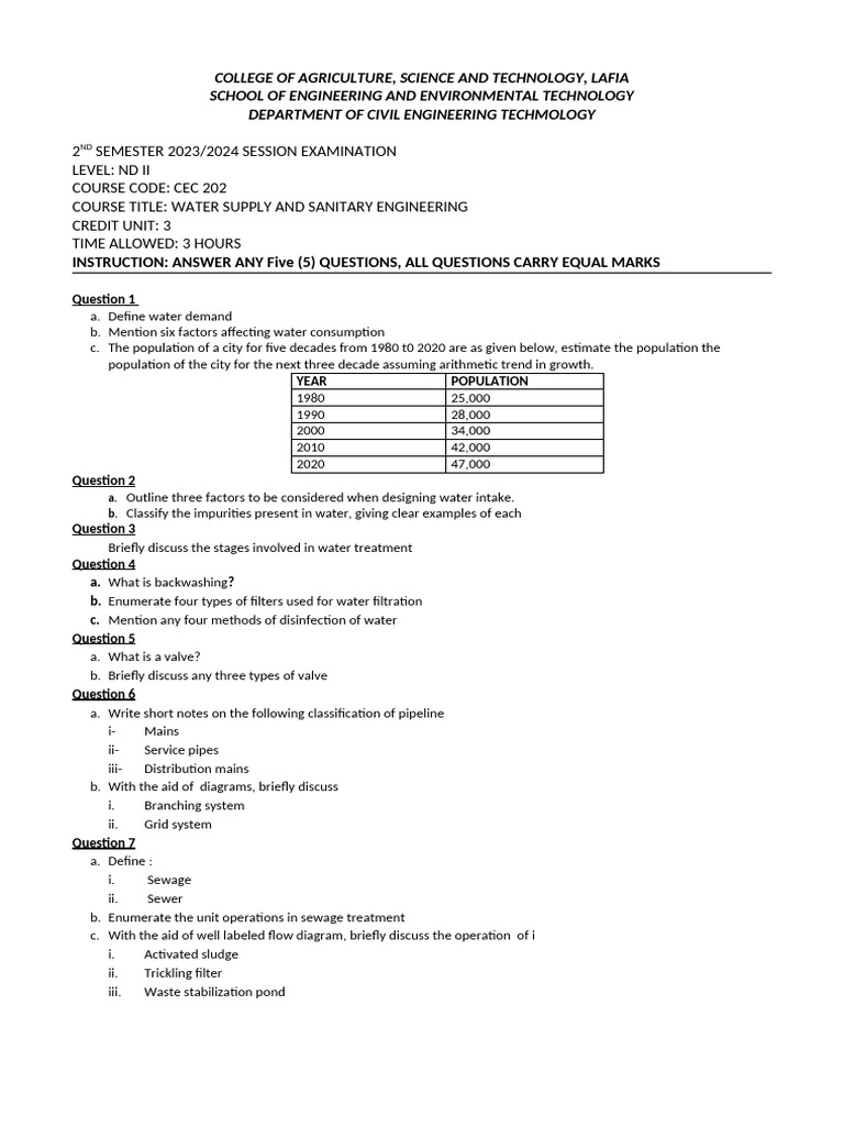 CEC 202 Exams 2023 2024 Session | PDF