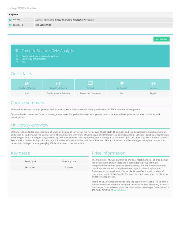 MOOCs Shortlist | PDF