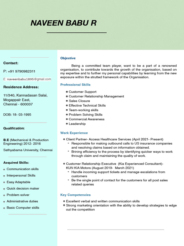 Naveen CV | PDF | Psychology | Business