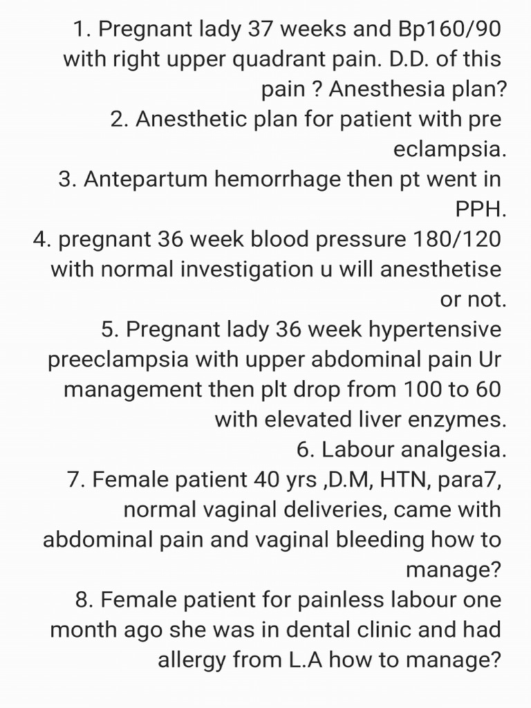 Obstetric Questions | PDF