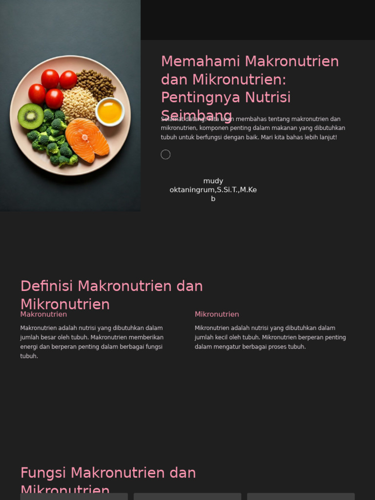 Memahami Makronutrien Dan Mikronutrien Pentingnya Nutrisi Seimbang | PDF