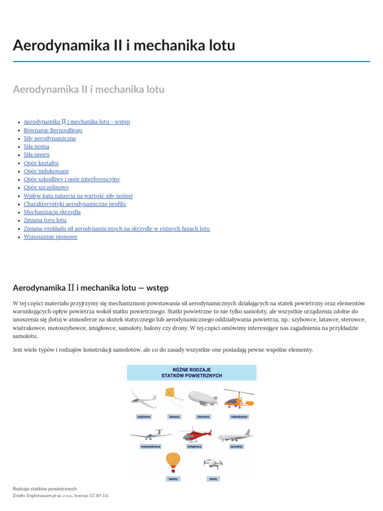 Aerodynamika Zintegrowana Platforma Edukacyjna | PDF