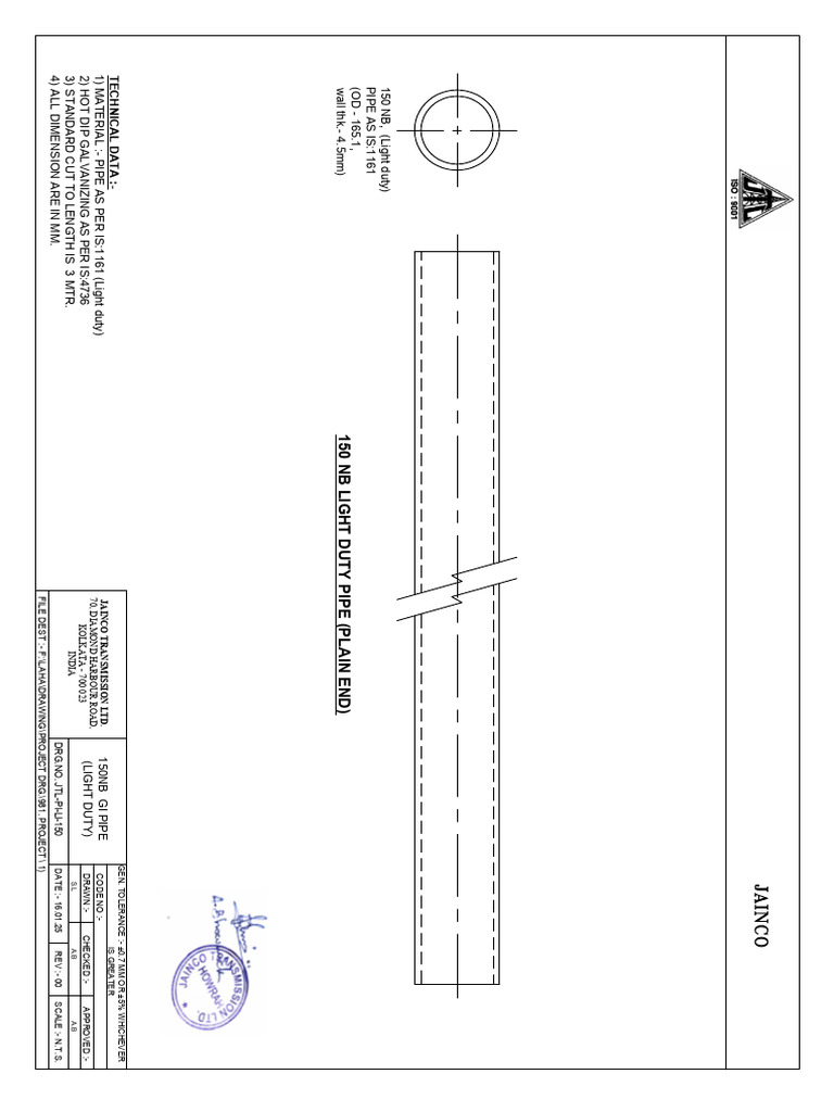 1) 150nb Gi Pipe (Light Duty) | PDF