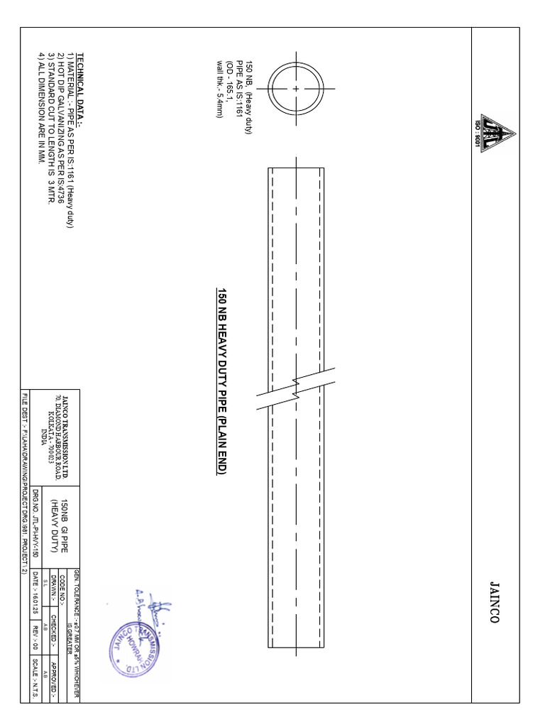 2) 150nb Gi Pipe (Heavy Duty) | PDF