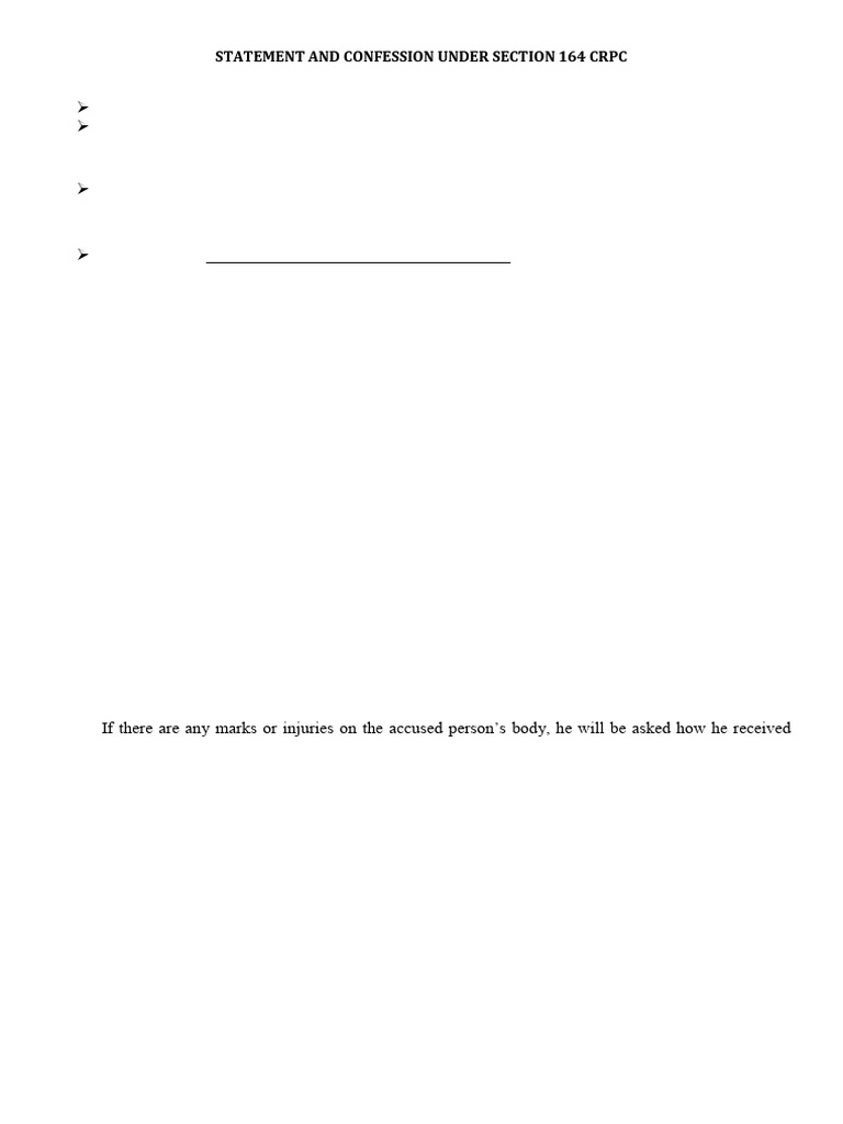 Statement and Confession Under Section 164 CRPC | PDF | Confession (Law ...