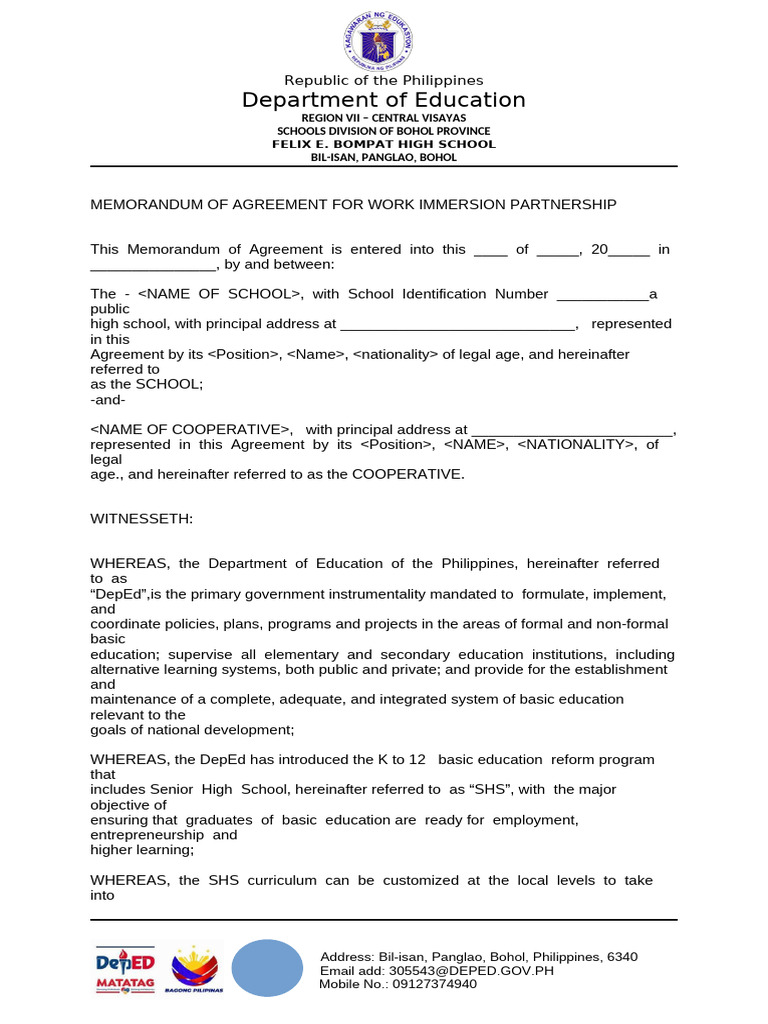 MOA PNP | PDF | Schools