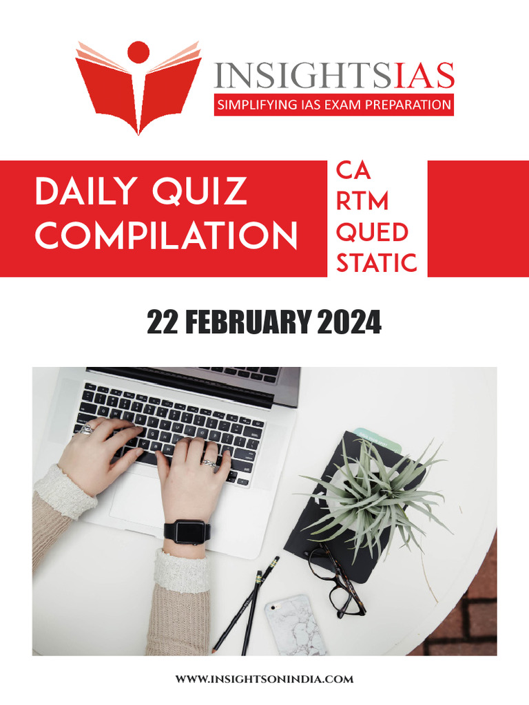 Daily Quiz Compilation - 22-2-2024 | PDF | Arrest