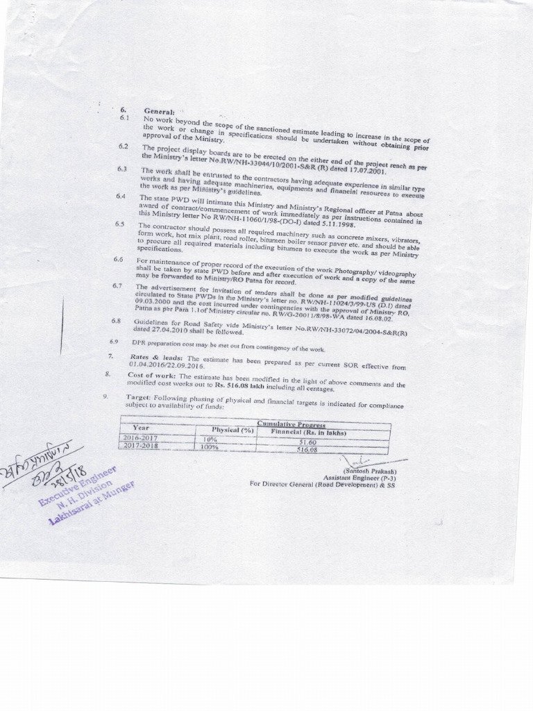 Ministry Circular No RW NH 33044 10 2001 S&R | PDF