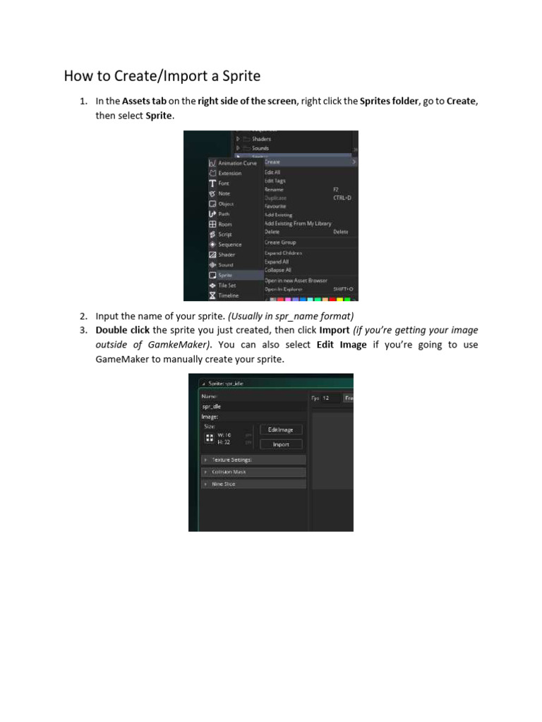 Guide in Creating Sprites, Applying Backgrounds, And Auto Tiling. | PDF ...